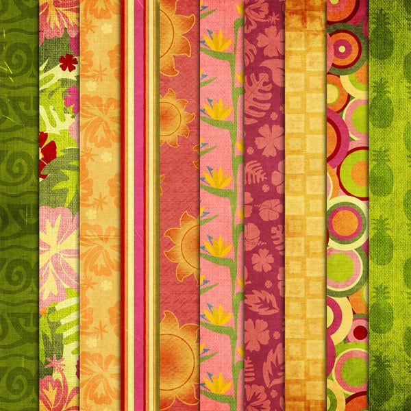 Digital Scrapbook Kit Instant Download - Tropical Dreams -10 Digi 12x12 ...