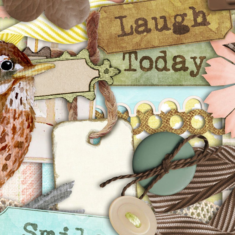 Digital Scrapbook Kit Instant Download - Whispers of Spring - 10 ...