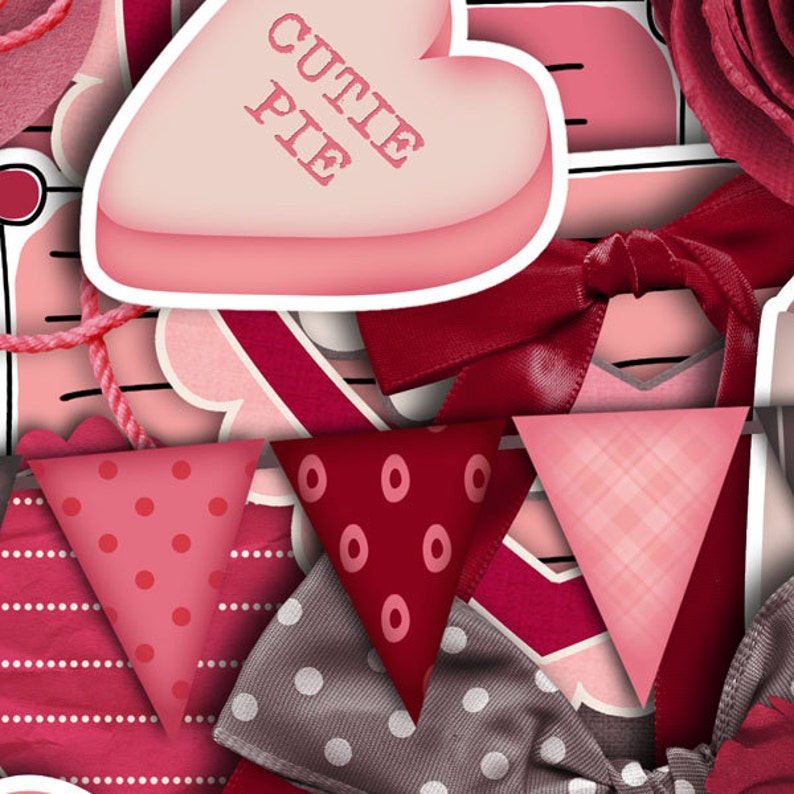 Digital Scrapbook Kit - Be My Valentine - Valentine's Day Kit - 10 ...
