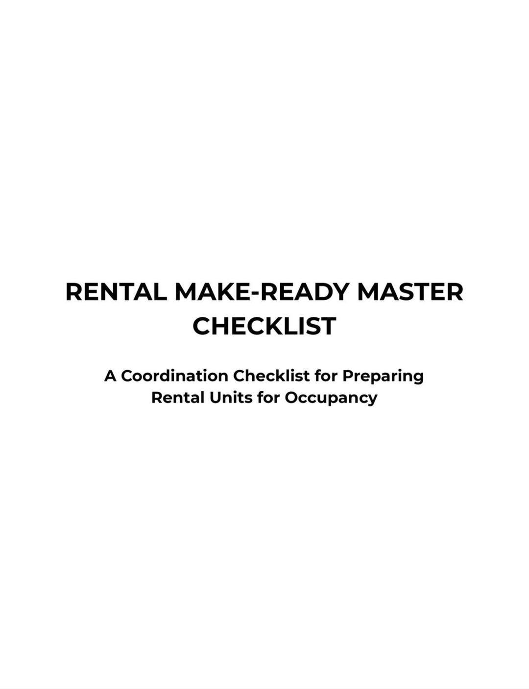 Rental Make-ready Master Checklist by Fieldcraft Guides - Etsy