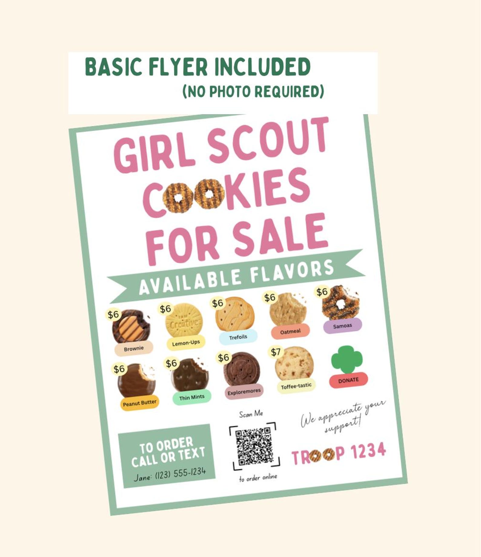 Editable Cookie Sale Flyer (3 Styles) | Canva Fundraiser Template ...