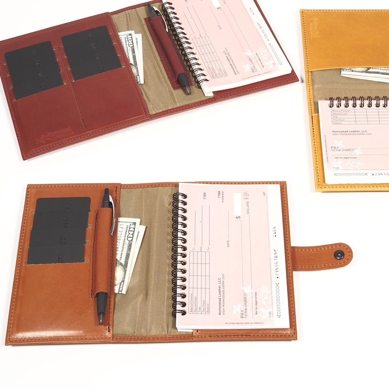 Cowhide Mens Checkbook - Etsy