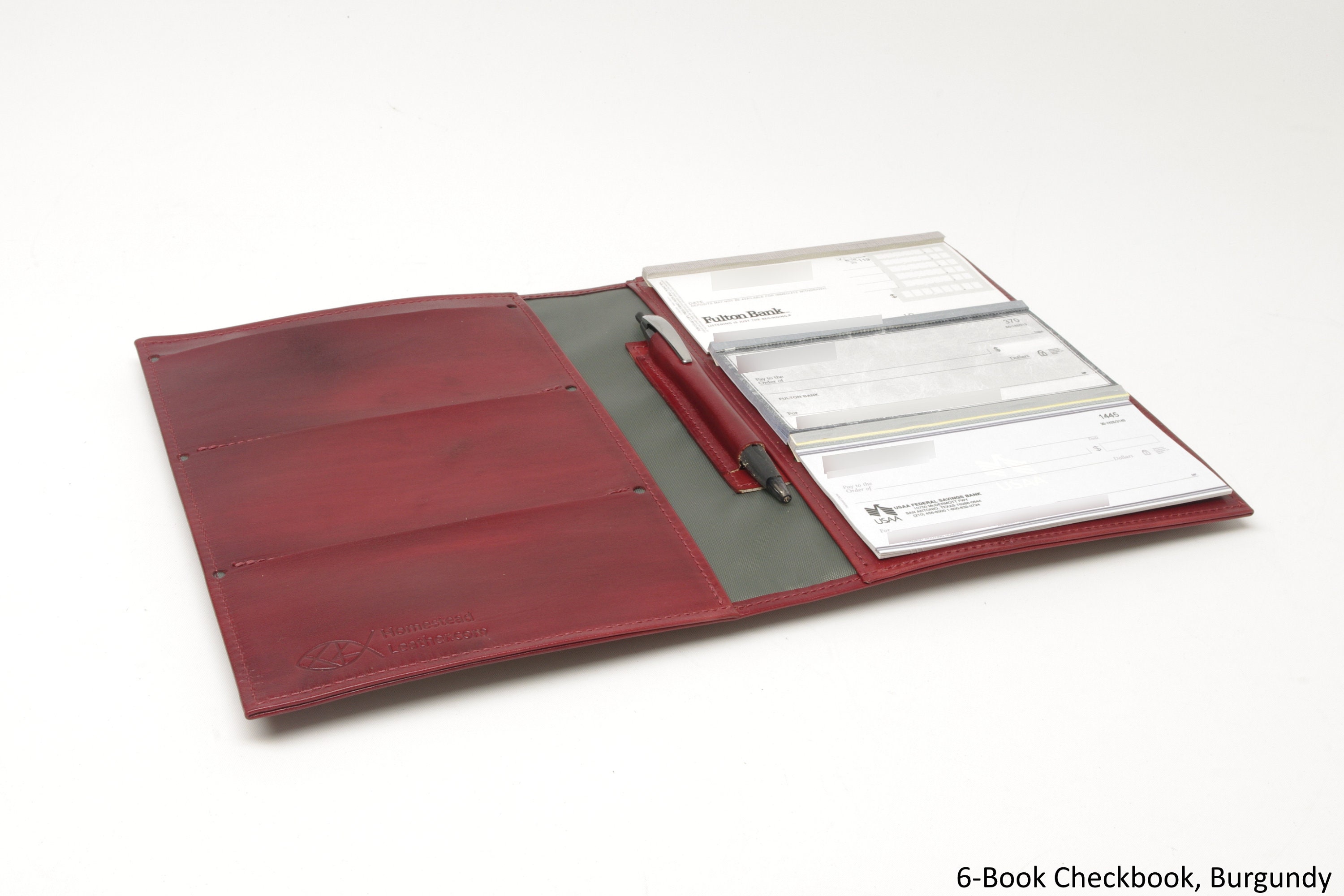 Leather 6-Book Checkbook Cover Organizer