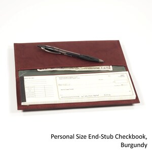 Leather Personal Size END STUB Checkbook - Etsy