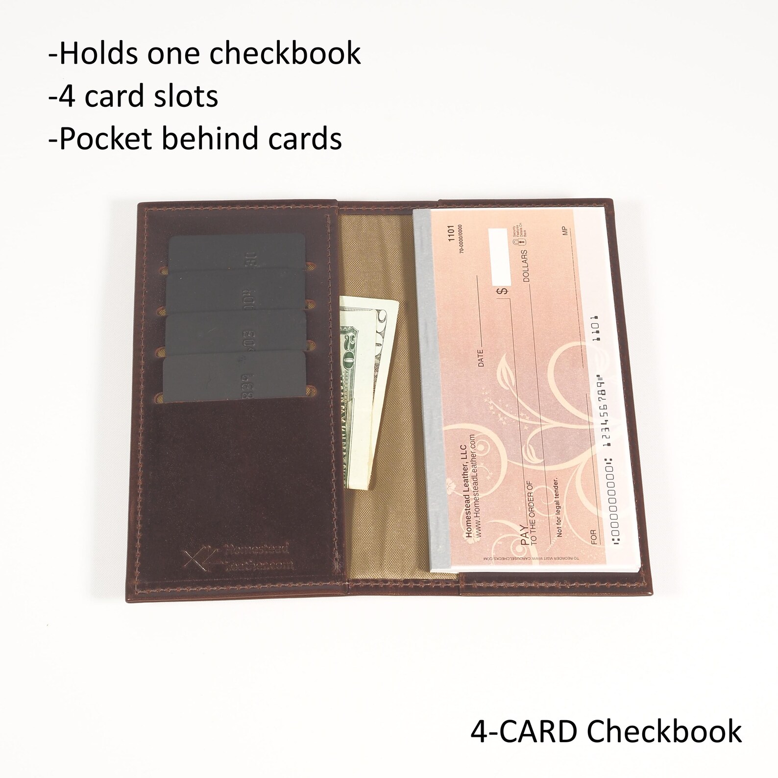 Leather PERSONAL Checkbook Cover With Optional Cash and Card Slots - Etsy