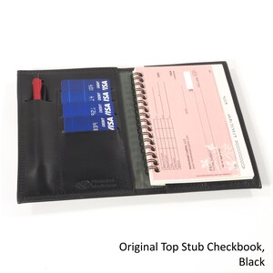 Leather TOP STUB Checkbook With Optional Pen and Card Slots - Etsy