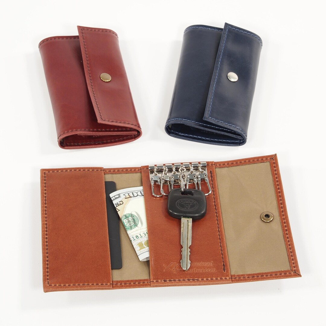 Leather Key Case Wallet - Etsy