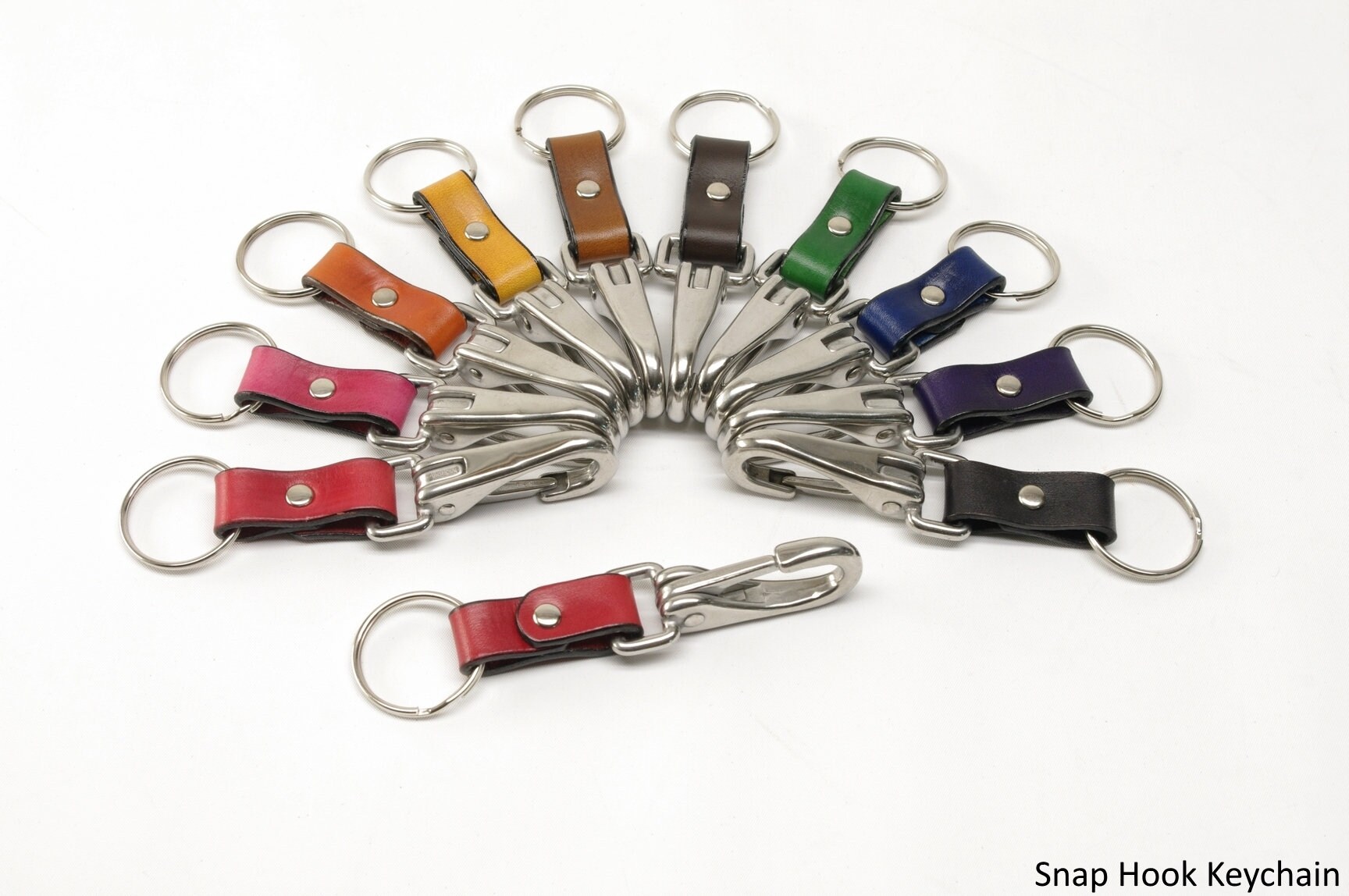 Leather Keychain with Japanese Fish Hook