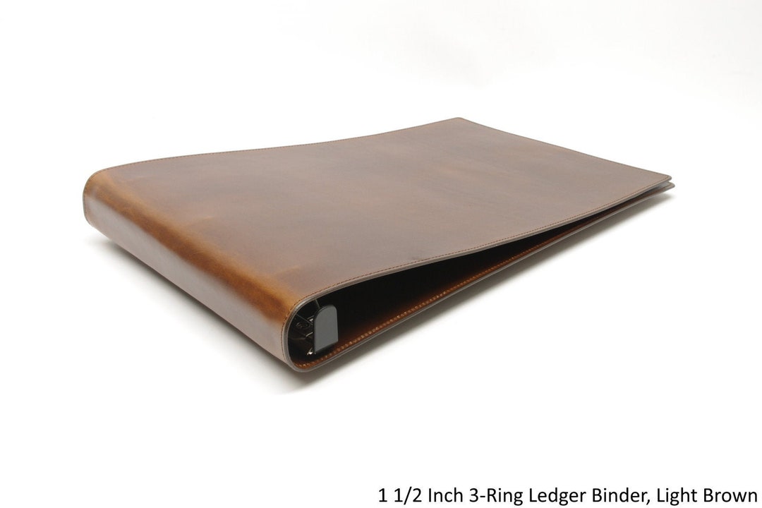 Leather 3 Ring Binder - LEDGER Size (11 X 17 Inch) - 1/2 Inch, 1 Inch ...