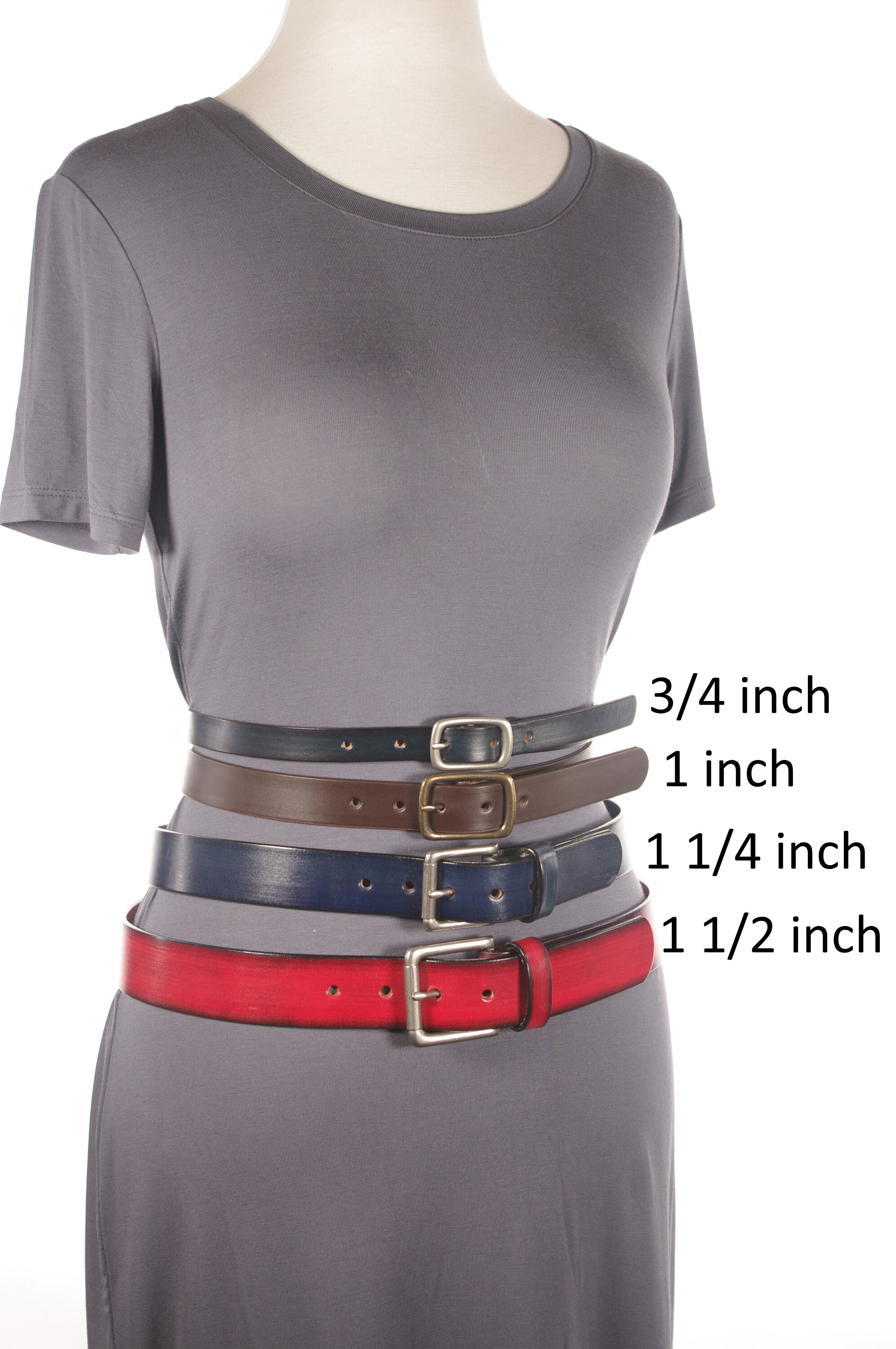 EXTRA LONG Bridle Leather Belt with Solid Brass Center Bar Buckle - 1 1 ...