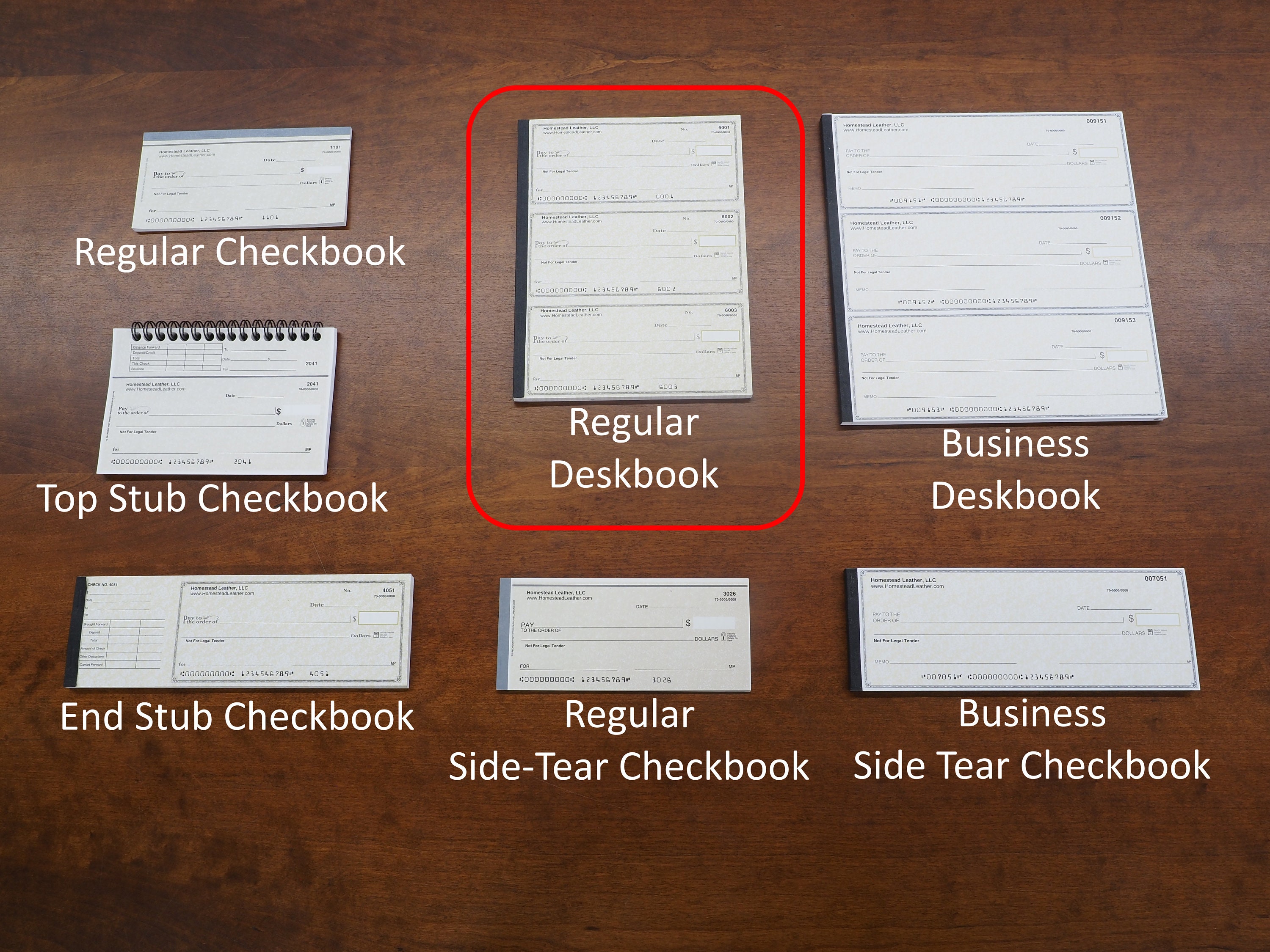 Leather 3 to a Page Deskbook Checkbook Cover - For Regular or Business ...