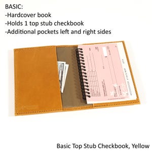 Leather TOP STUB Checkbook - With Optional Pen and Card Slots - Etsy