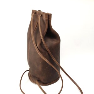 Leather Sack Pack With Draw String Security Strap Closure - Etsy