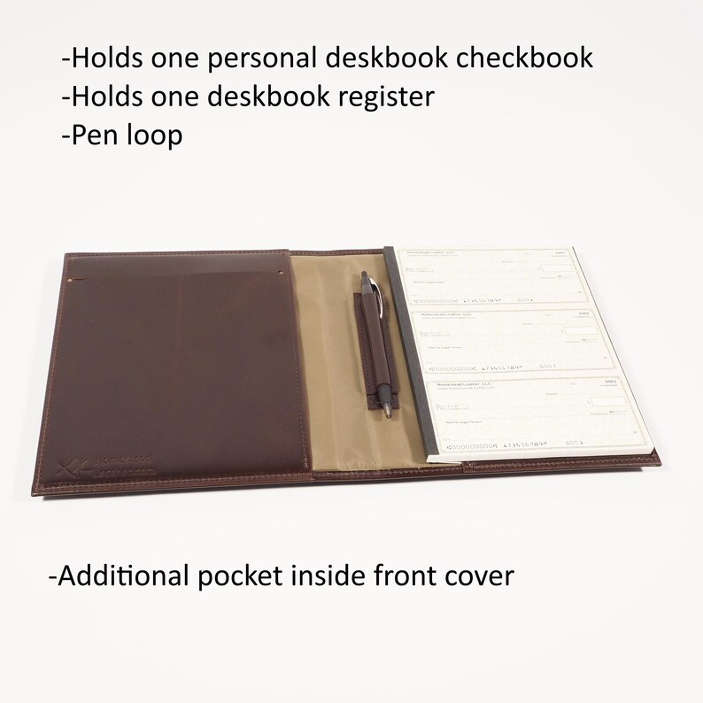 Leather PERSONAL DESKBOOK Checkbook Cover - Etsy