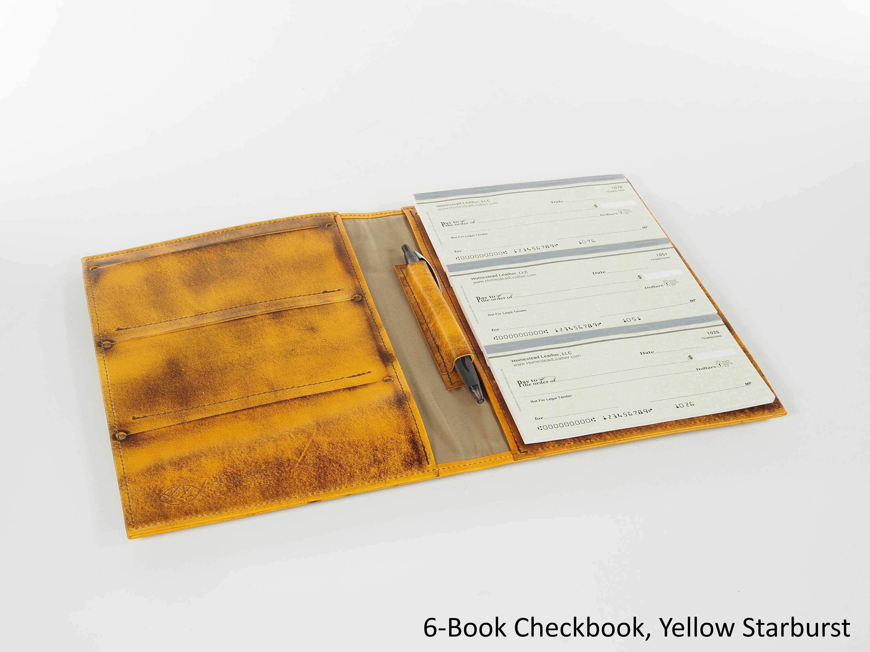 Leather 6-Book Checkbook Cover Organizer