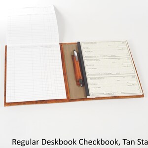 Leather 3 to a Page Deskbook Checkbook Cover for Regular or Business ...