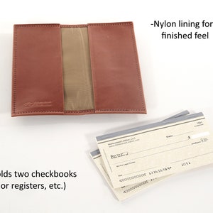 Leather Checkbook Cover With Optional Pen & Card Slots, for STANDARD ...