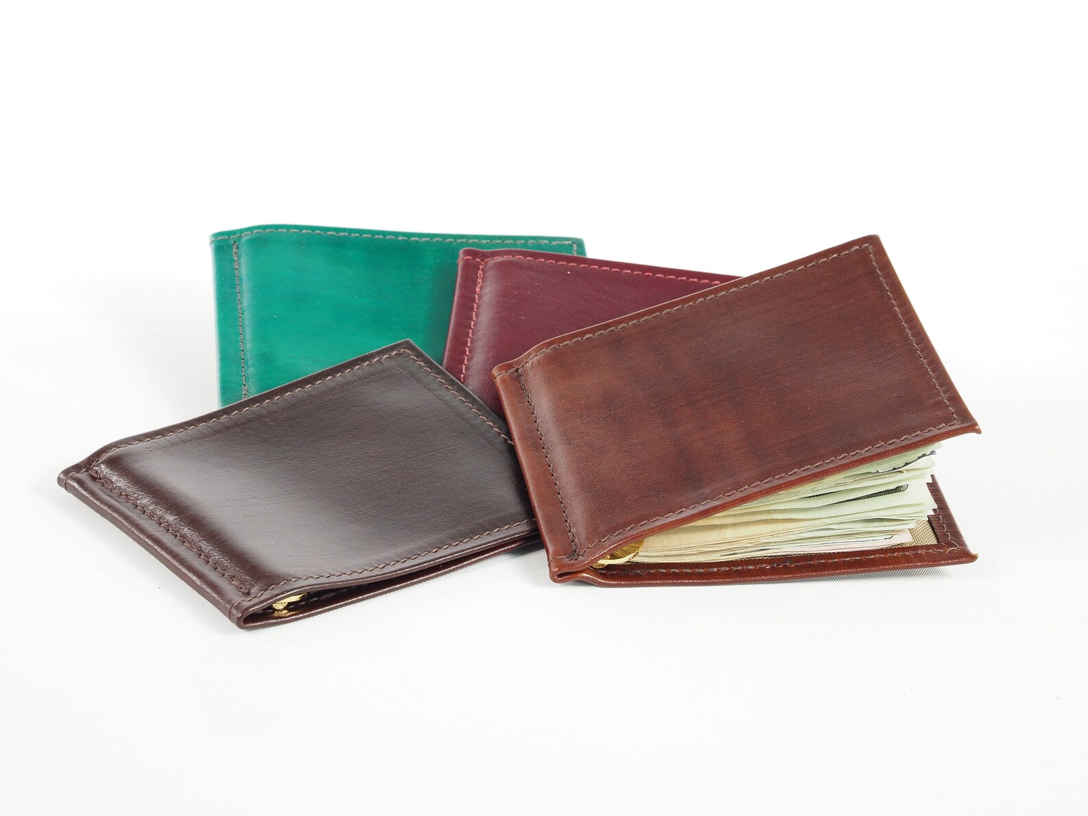 Leather Money Clip, With Spring Loaded Clip - Etsy