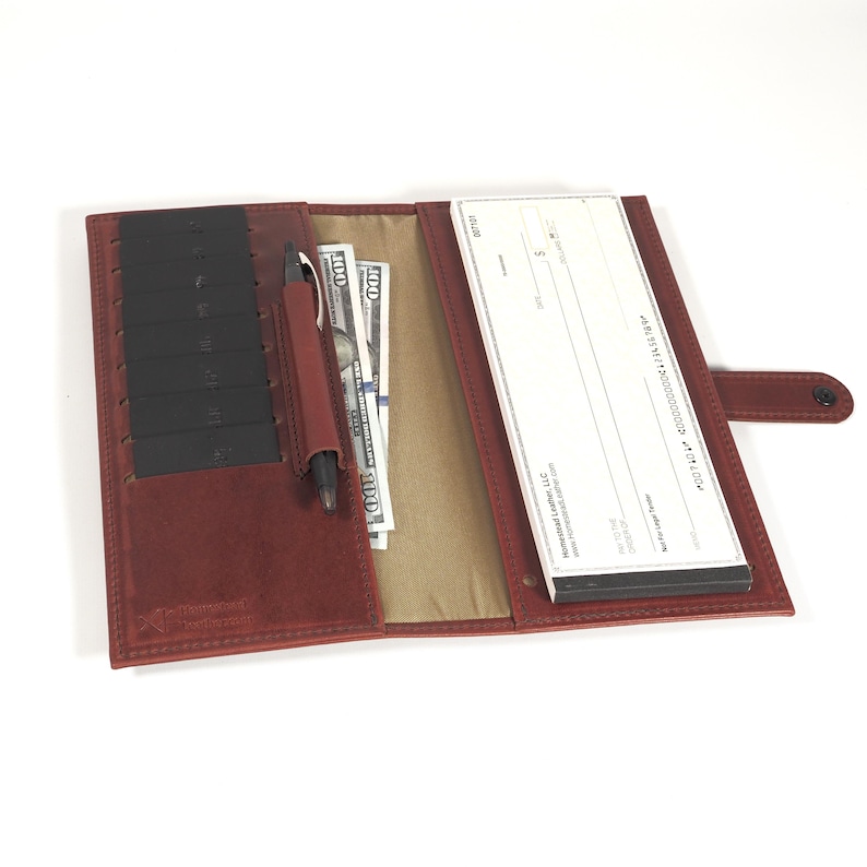 Leather BUSINESS Size SIDE TEAR Checkbook: Optional Personalized ...