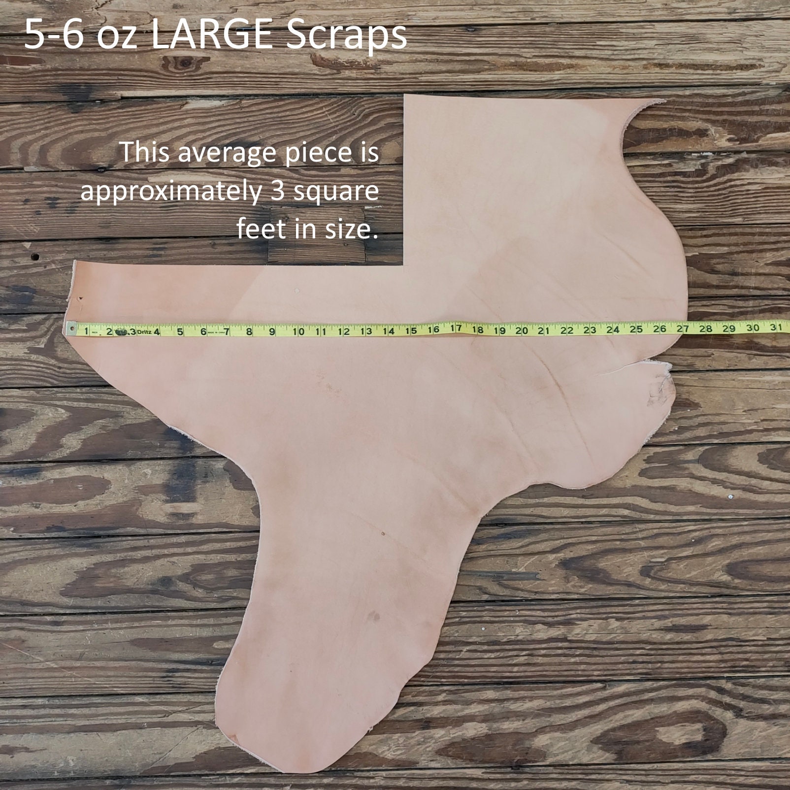 SCRAPS and SIDES of Natural Veg-Tanned Cowhide Leather