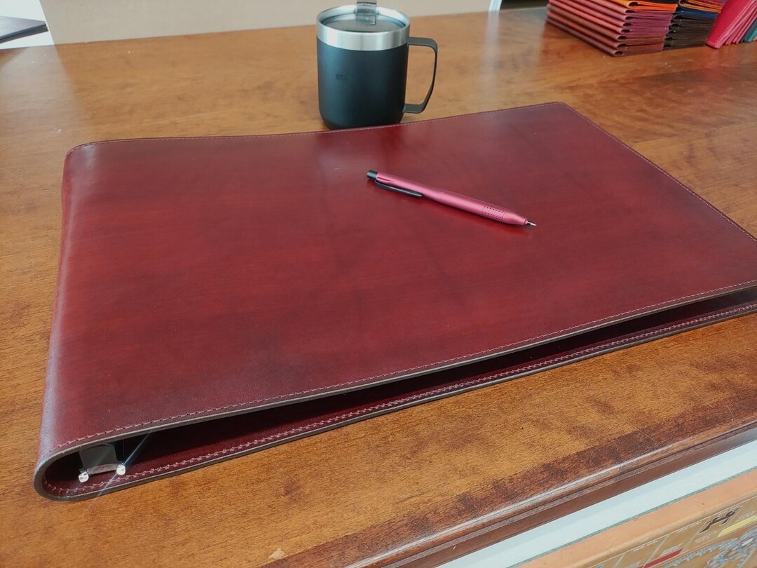 Handmade Leather LEDGER Binder: 11x17 Inch, Heavy Duty 3-ring ...