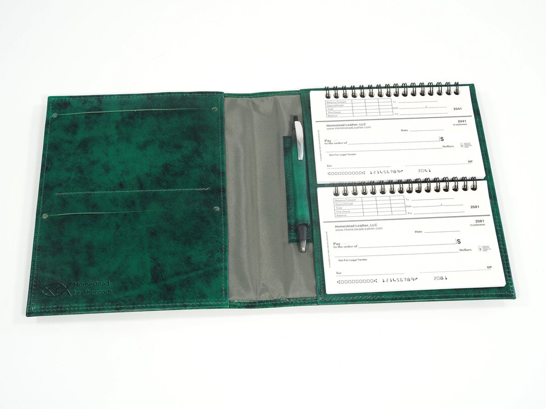 Leather 4-book TOP STUB Checkbook Organizer - Etsy