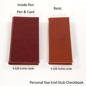Leather Personal Size END STUB Checkbook - Etsy