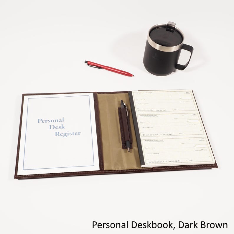Leather PERSONAL DESKBOOK Checkbook Cover - Etsy