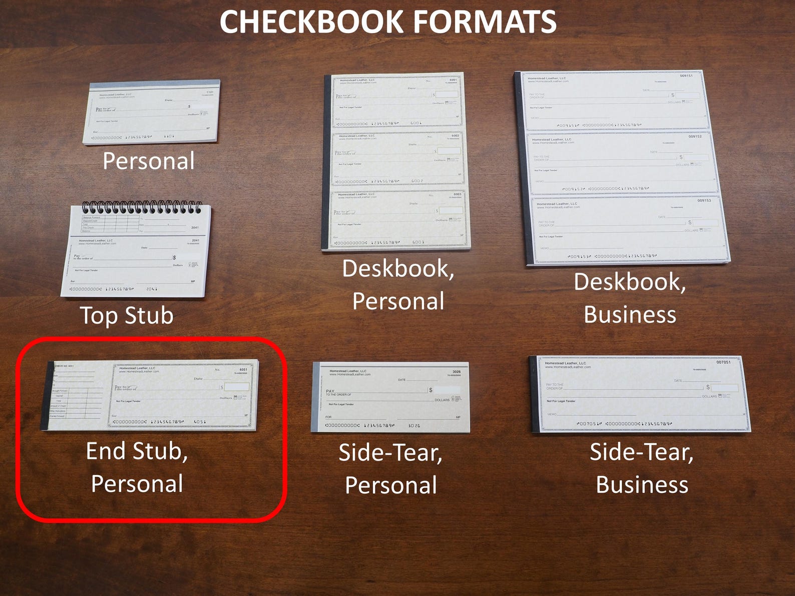 Leather Personal Size END STUB Checkbook - Etsy