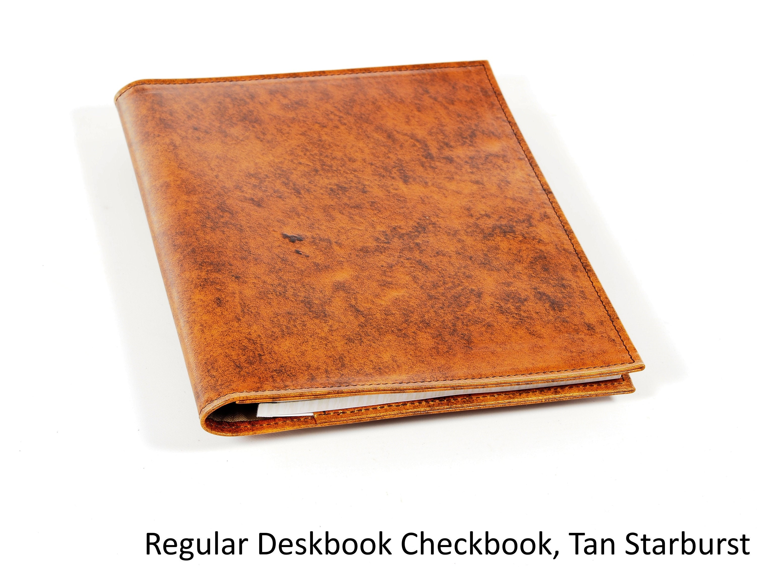 Leather 3 to a Page Deskbook Checkbook Cover - For Regular or Business ...