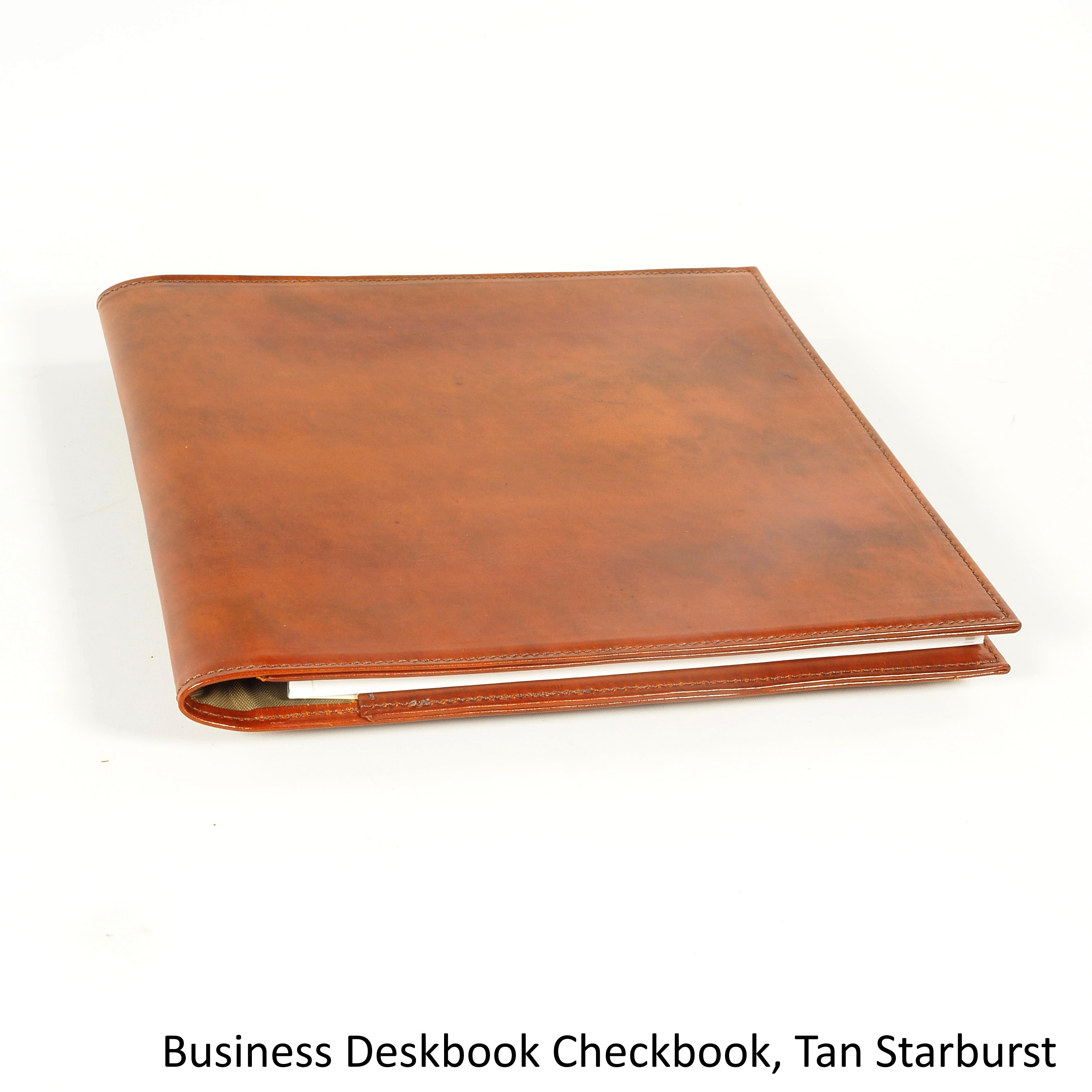 Leather BUSINESS Size DESKBOOK Checkbook Cover - For 3-to-a-Page Checks
