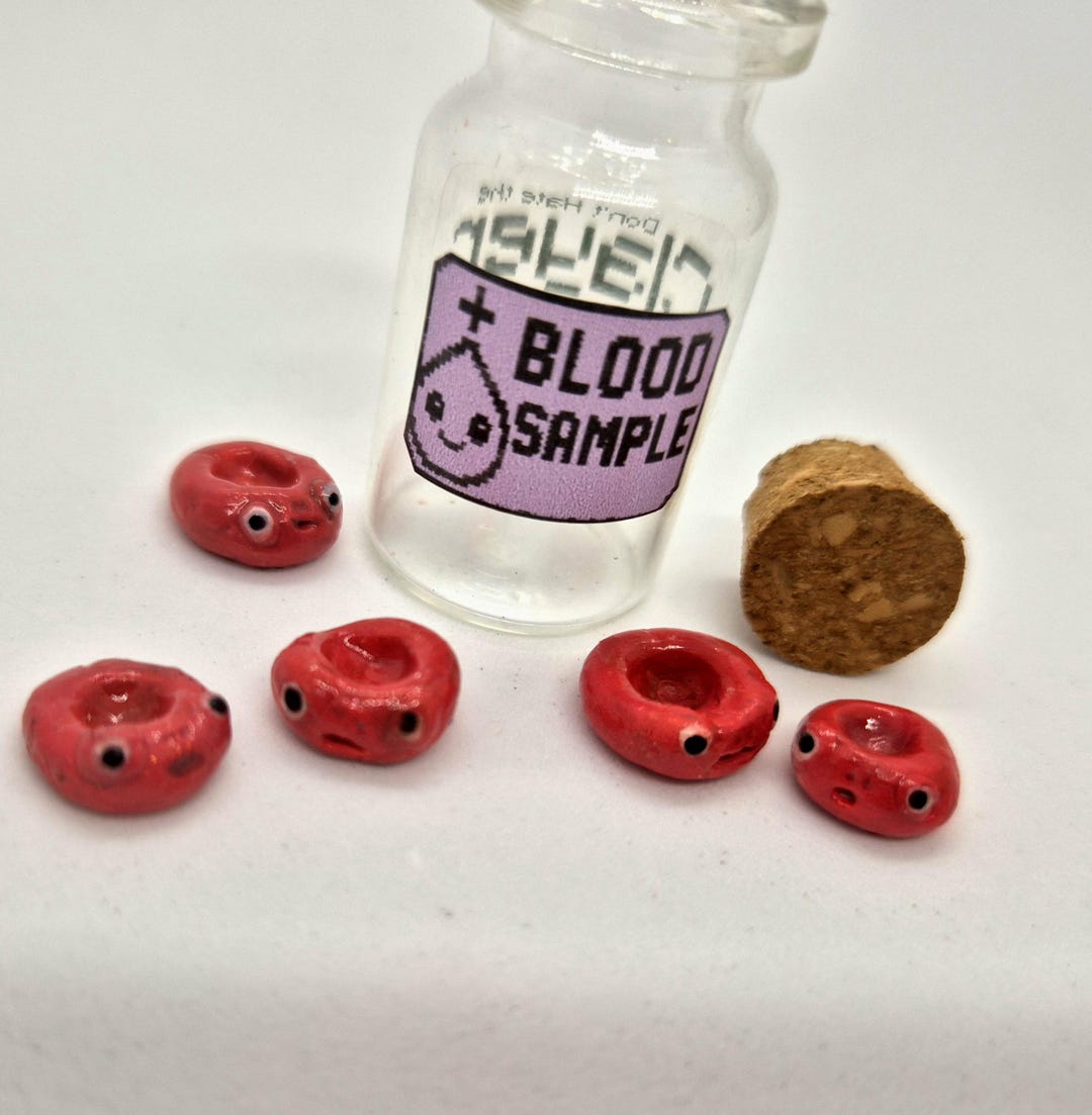 Blood Sample- Clay Red Blood Cells in a a Glass Bottle - Weirdcore ...