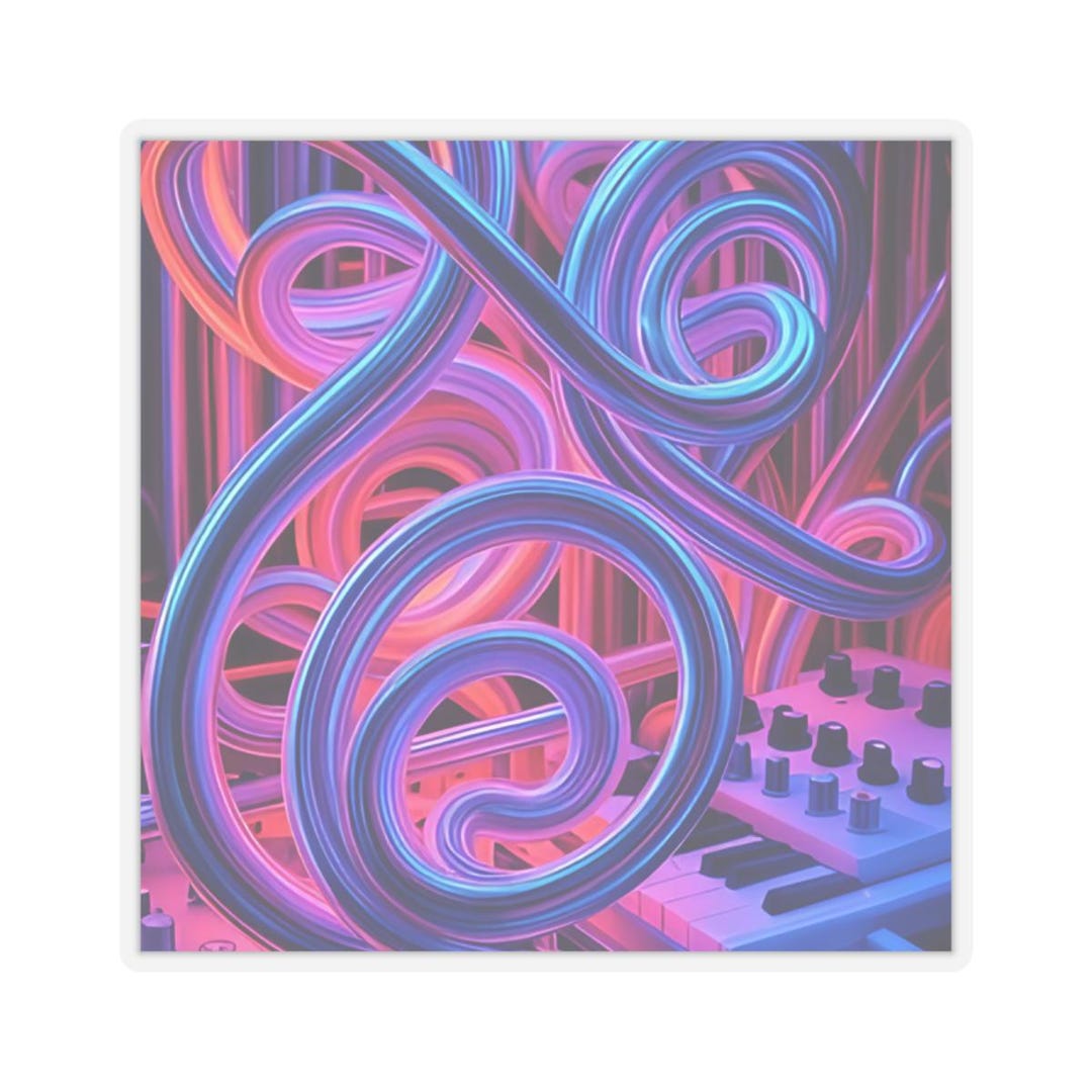 Neon Synthwave - Retro Art Vinyl Sticker - Etsy