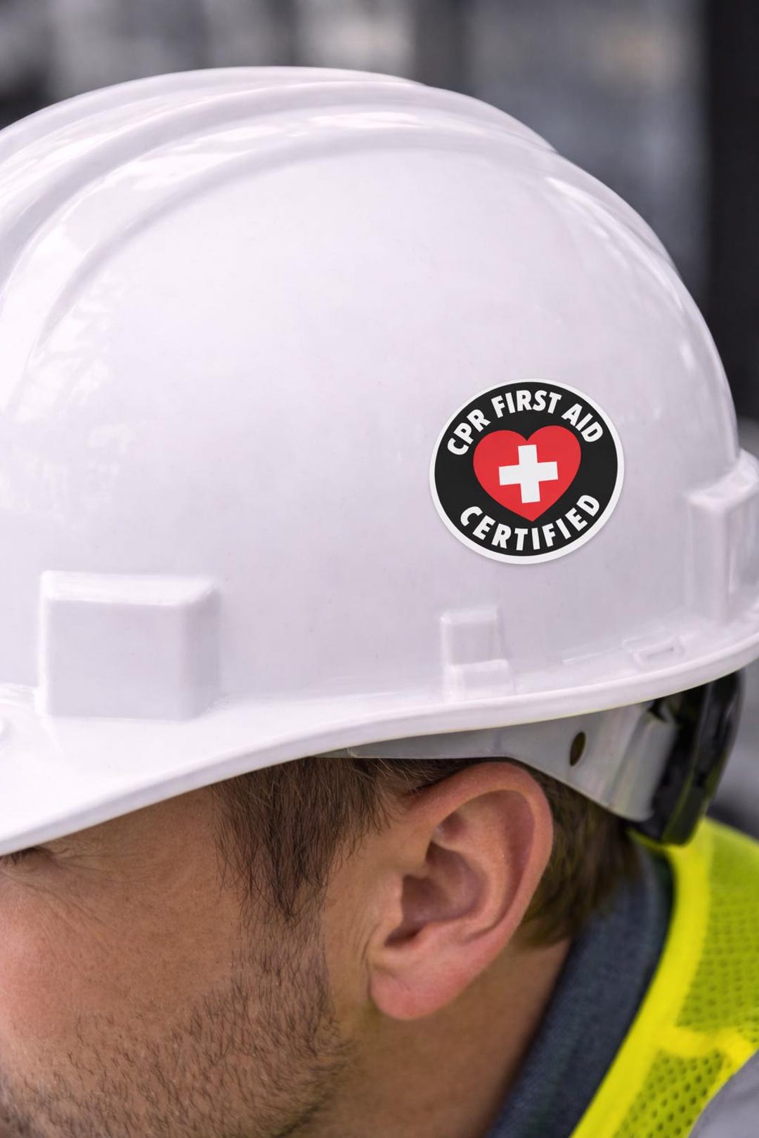CPR First Aid Certified Round Sticker | Heart Cross Badge - Etsy