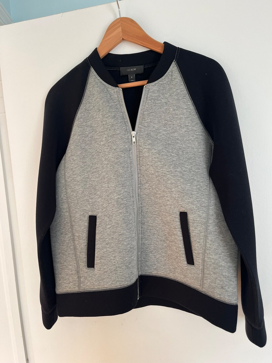 J.crew Colorblock Neoprene Scuba Bomber Jacket - Size 8 - Etsy