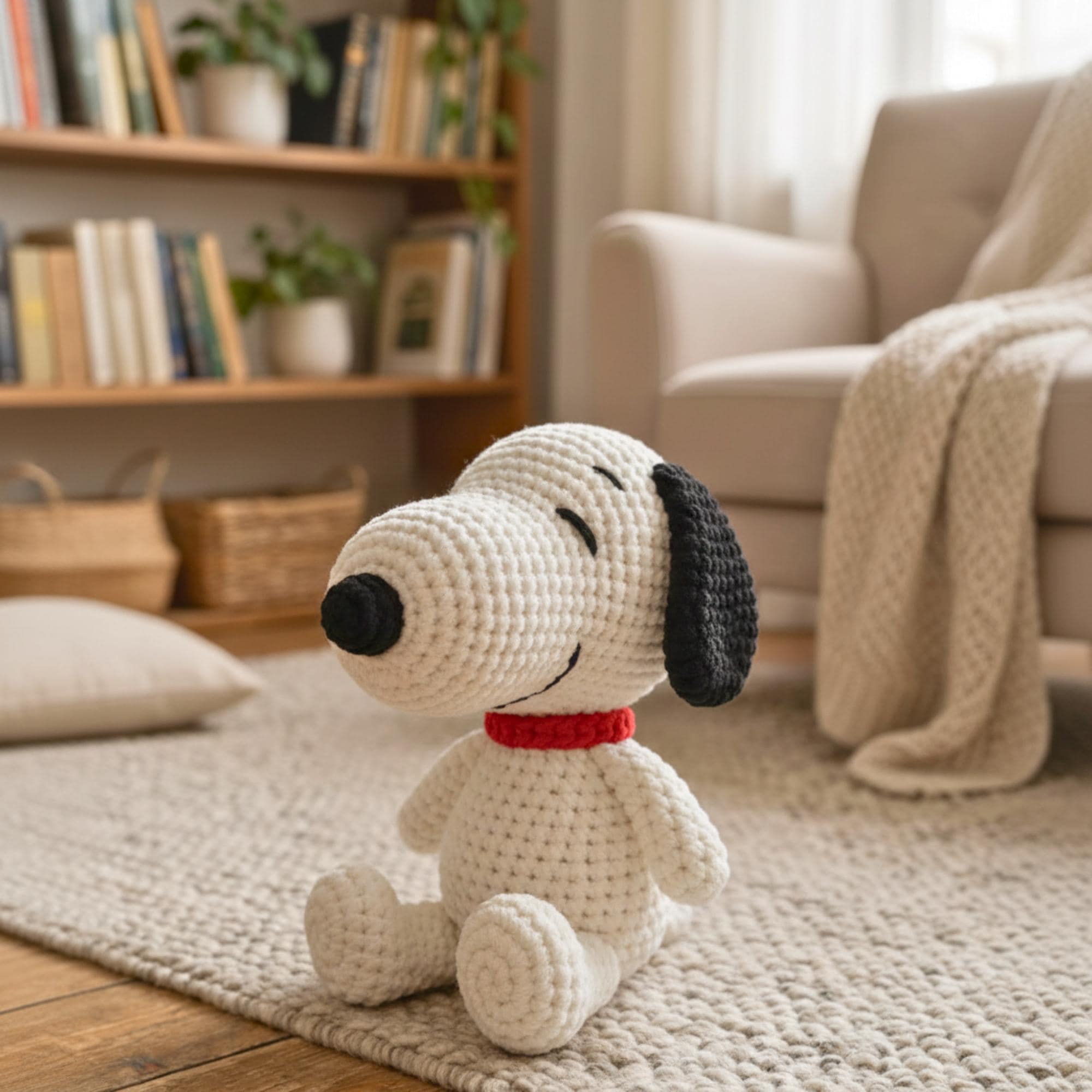 Snoopy Crochet Pattern Inspired Dog Amigurumi Plush Red Collar Multi ...