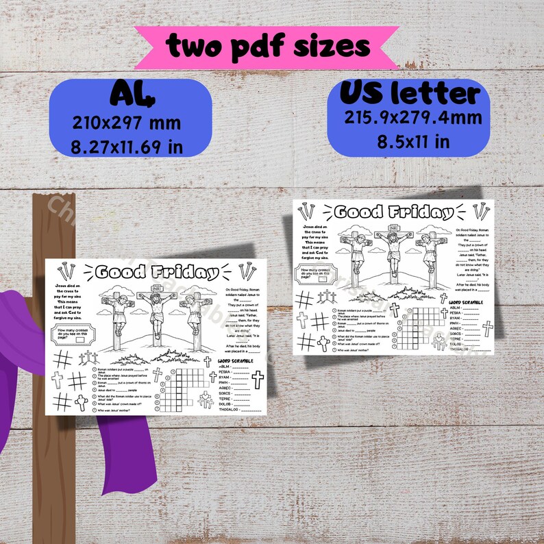 Good Friday Activity Sheet for Kids | Christian Easter Worksheet ...
