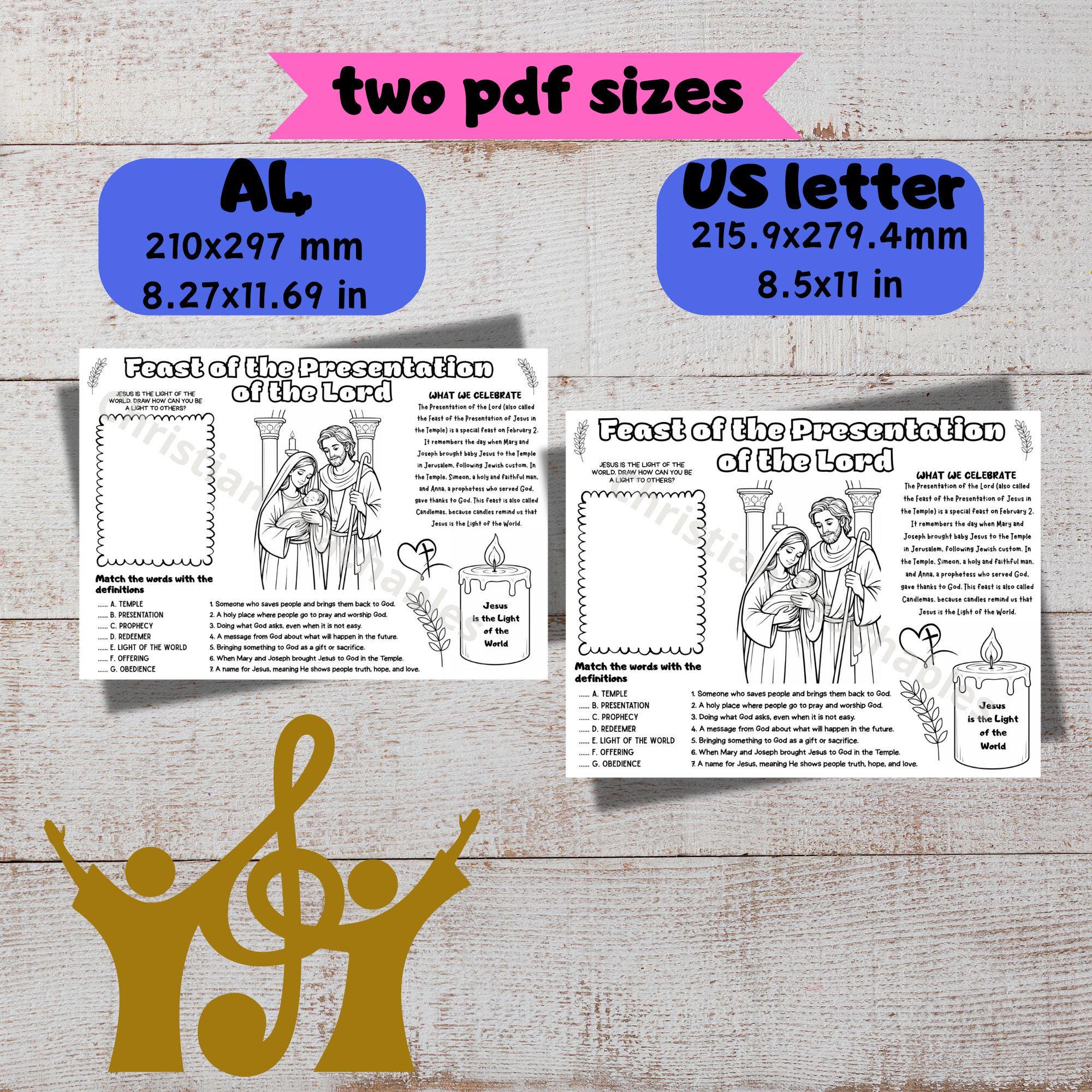Feast of the Presentation of the Lord | Candlemas Activity Placemat ...