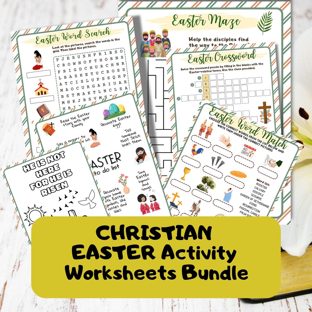Christian Easter Activities for Kids Printable PDF | Holy Week ...