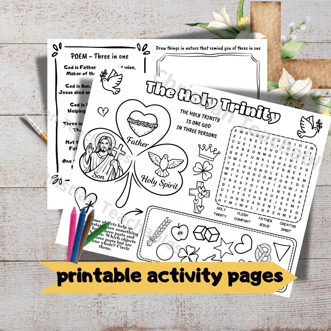 Holy Trinity Activity Placemat | Christian Bible Worksheet for Kids I ...