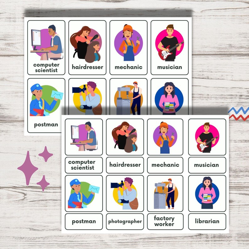 English Jobs Flashcards – 24 Occupations Vocabulary Cards | ESL ...