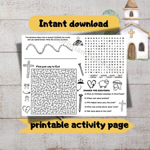 Good Friday Activity Sheet for Kids | Christian Easter Worksheet ...