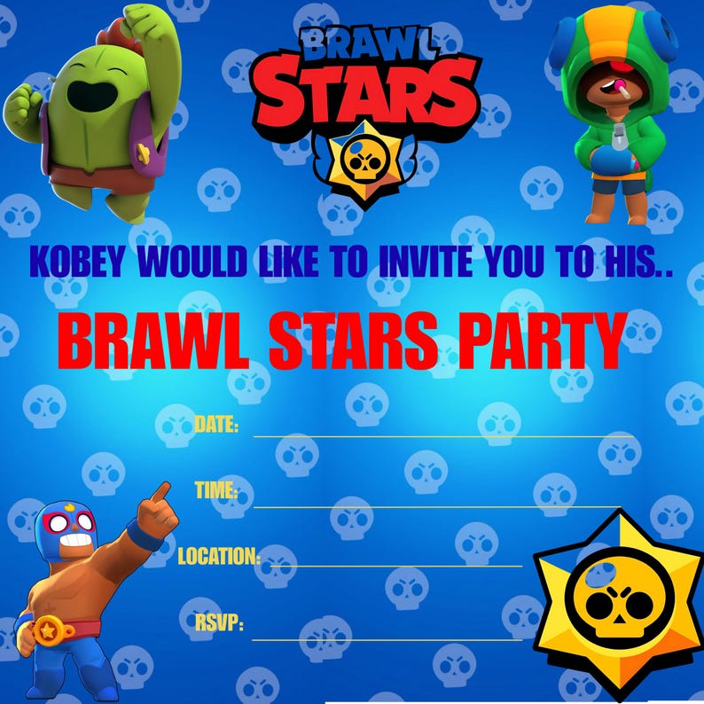 Personalised Brawl Stars Birthday Party Invitation - Etsy