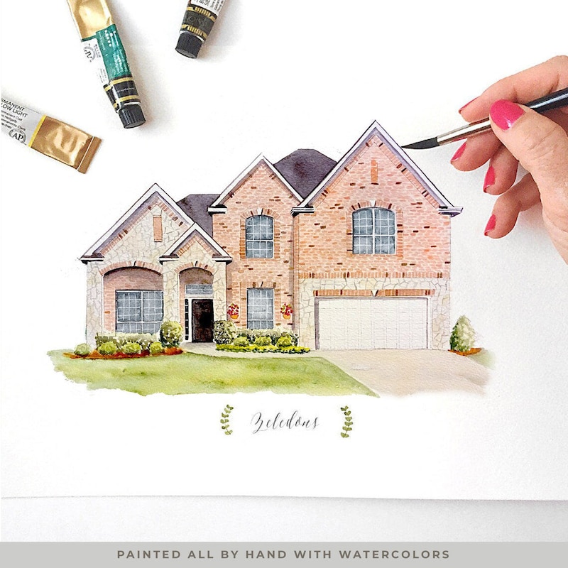 Custom House Portrait - Etsy