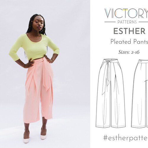 Double Pleated Pants PDF Sewing Pattern - Etsy