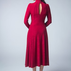 Fit and Flare Knit Dress With Keyhole Back Opening | PDF Sewing ...