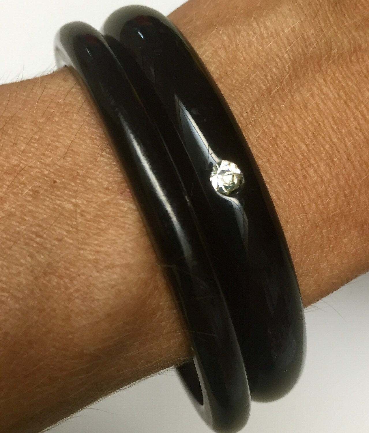 Black Bangles Lucite Bakelite Sold Separately 45.00 Each Original Tag ...