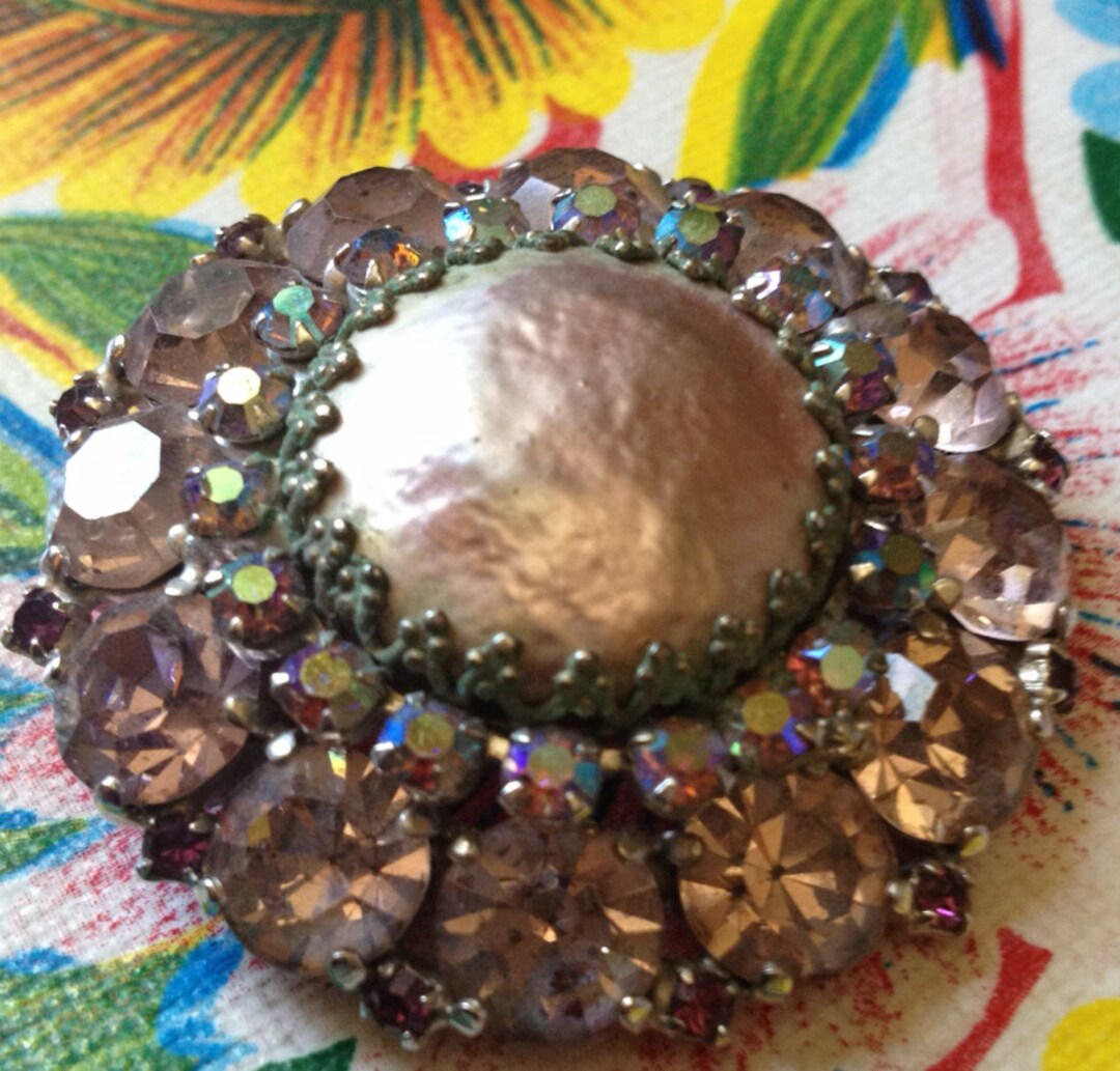Brooch Weiss Rhinestone Vintage - Etsy