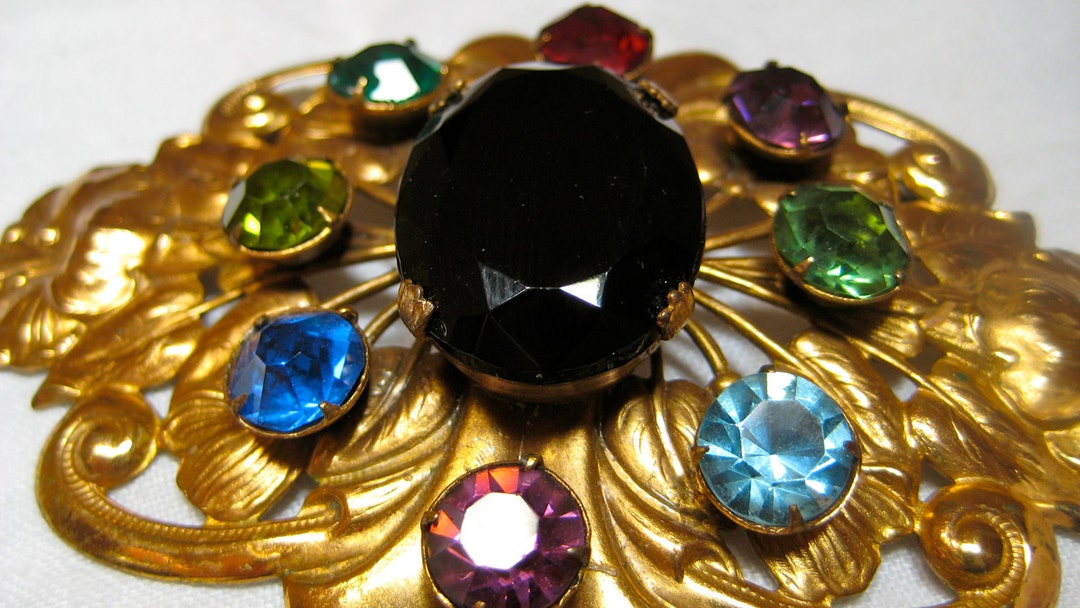 Huge Brooch 1950s Vintage - Show Stopper - Unsigned - Etsy