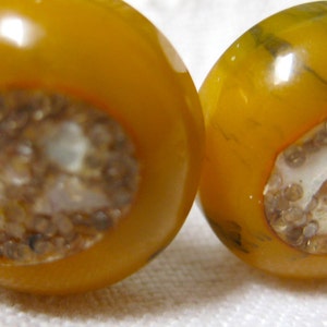 Yellow Bakelite With Inlaid Confetti Screwback Earrings - Etsy